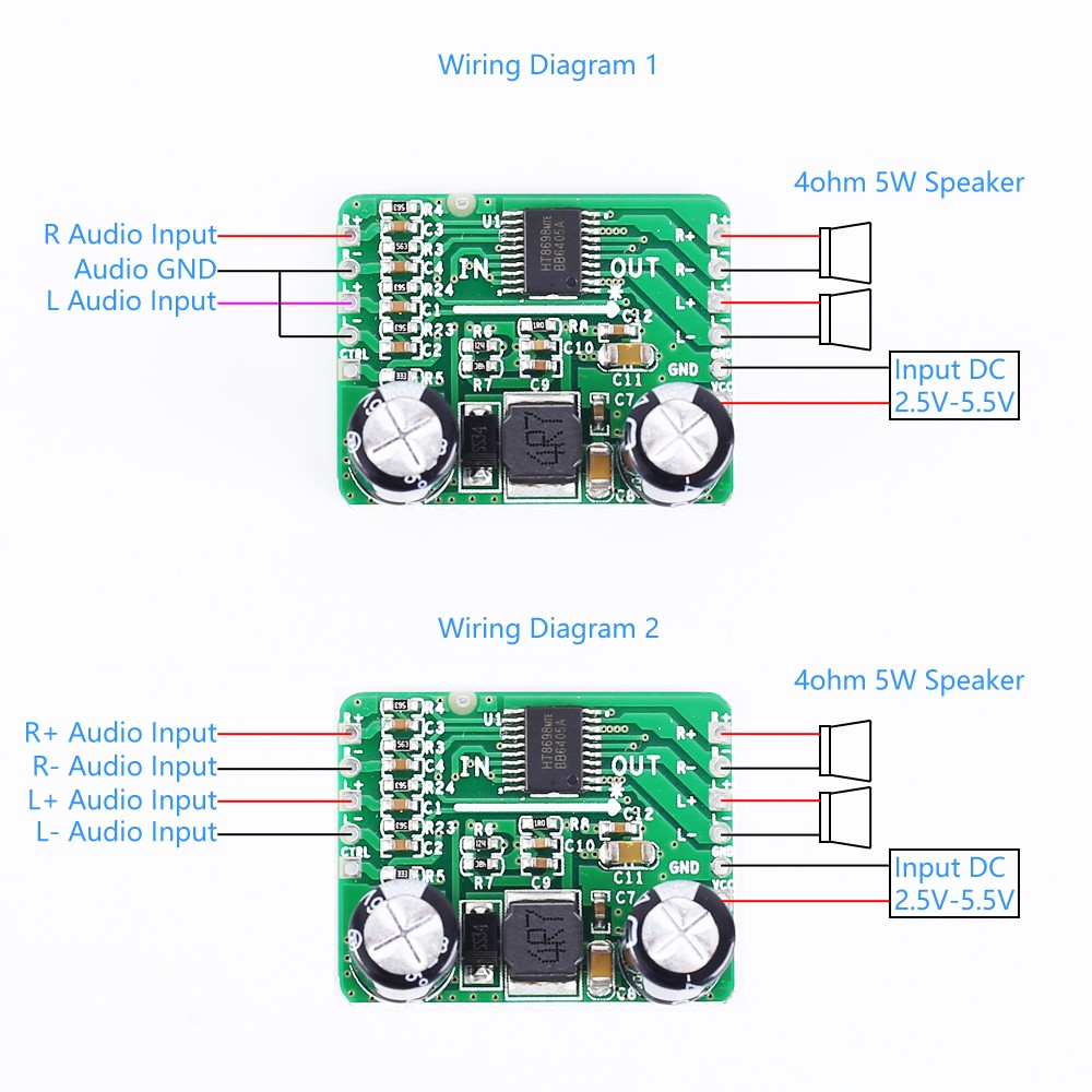 Differential Amplifier Board - 5Wx2 Digital Class D Stereo Audio Power Amplifier HT8698